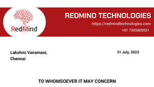 Experience Certificate by redmind technologies on Prezi Design