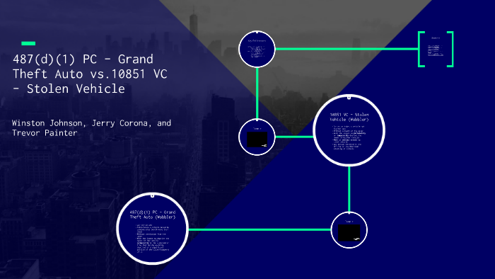 487(d)(1) PC - Grand Theft Auto vs.10851 VC - Stolen Vehicle by Trevor ...