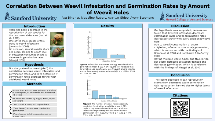 Correlation Between Weevil Infestation and Germination Rates by Amount ...