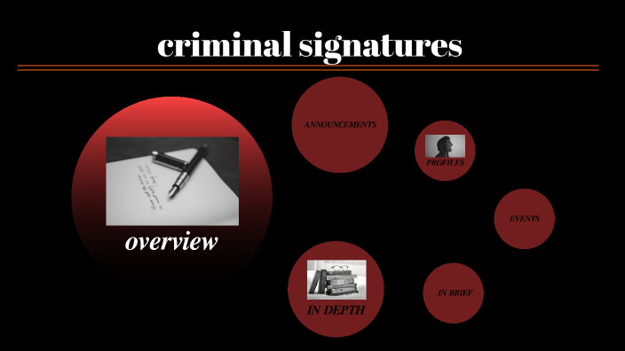 Criminal Signatures by Issy S.G on Prezi