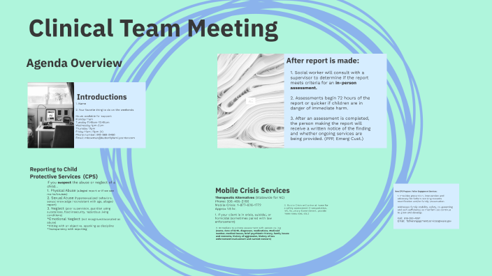 Clinical Team Meeting (CPS/safety planning) by Madison Louisa on Prezi