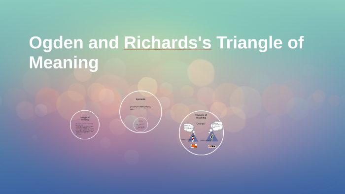 Ogden and Richards's Triangle of Meaning by Davianne Croasmun on Prezi