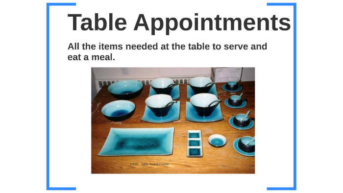 Table Appointments by Jacqueline Brown on Prezi