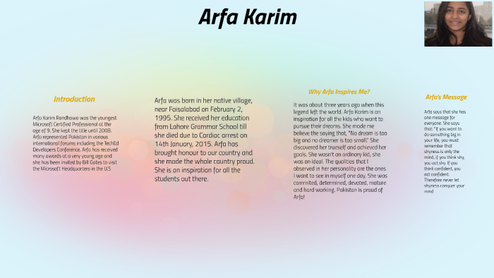 Arfa Karim by Adan Fatima on Prezi
