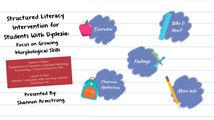 Structured Literacy Intervention for Students With Dyslexia: Focus on ...