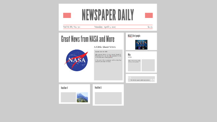 NEWSPAPER DAILY by kyra ward on Prezi