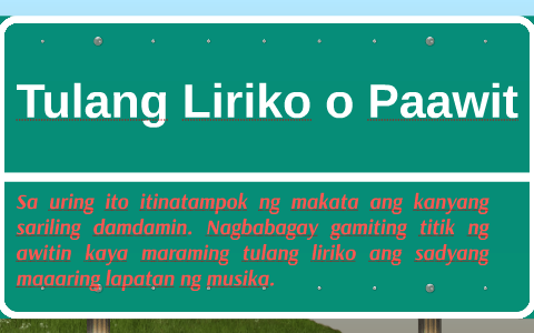 Tulang Liriko o Paawit by habibi zaynabi on Prezi