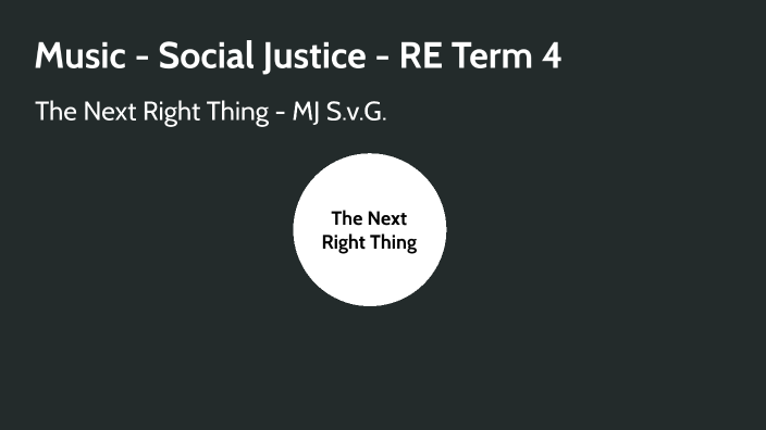 Music - Social Justice RE Term 4- The Next Right Thing by Morgan ...