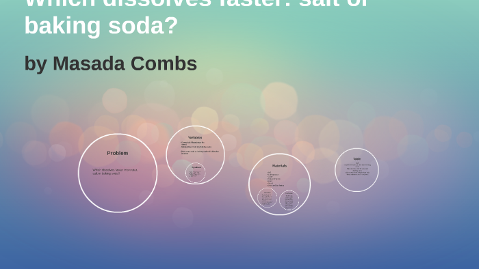 Which dissolves faster: salt or baking soda? by Masada Combs on Prezi