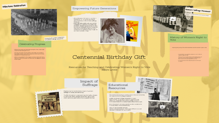 Centennial Birthday Gift by Maya Lyons on Prezi