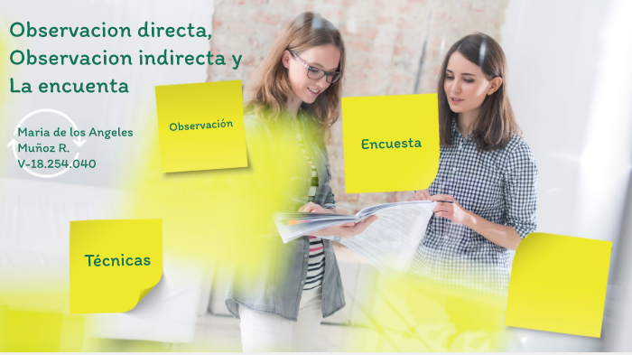 Observacion directa, Observacion indirecta y La encuenta by Maria de ...