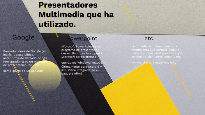 Presentadores Multimedia que ha utilizado. by david mendosa on Prezi