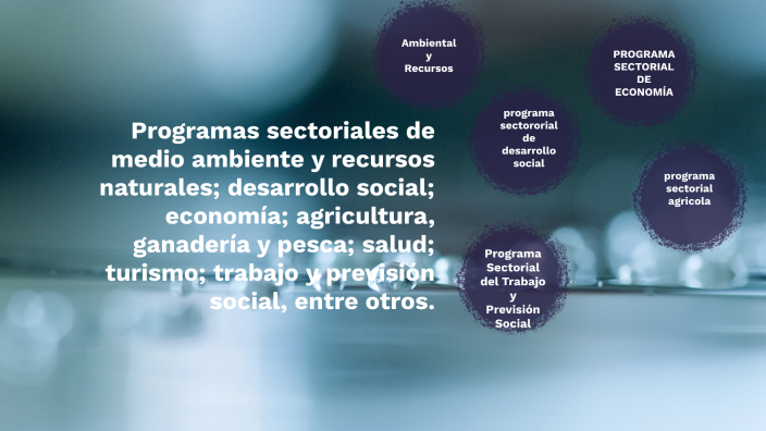 Programas sectoriales de medio ambiente y recursos naturales ...