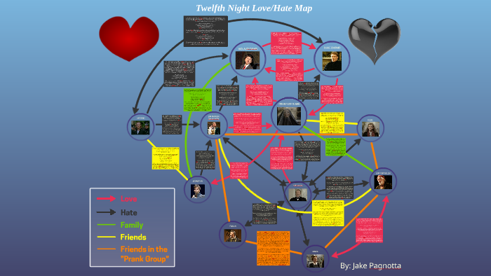 Twelfth Night Love/Hate Map by Jake P on Prezi
