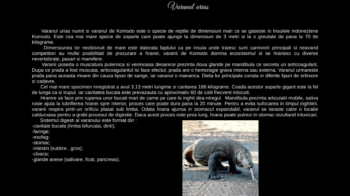 Varanul urias by matei ioan suna on Prezi