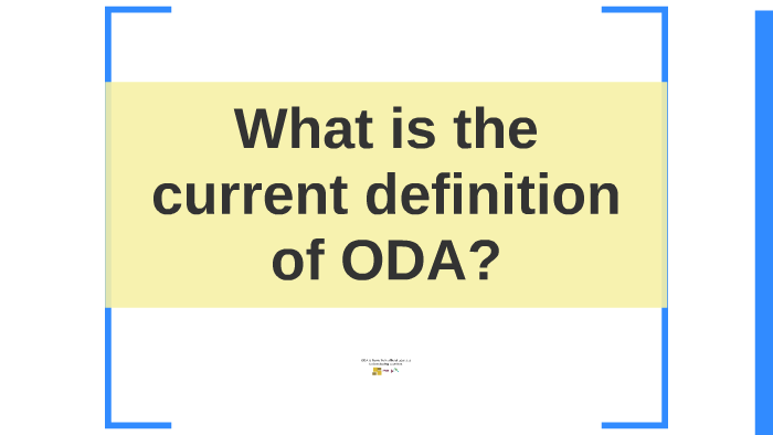 What is the current definition of ODA? by Linda NNon on Prezi