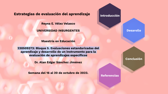 Estrategias de Evaluación del aprendizaje by REYNA ELIZABETH VELEZ ...