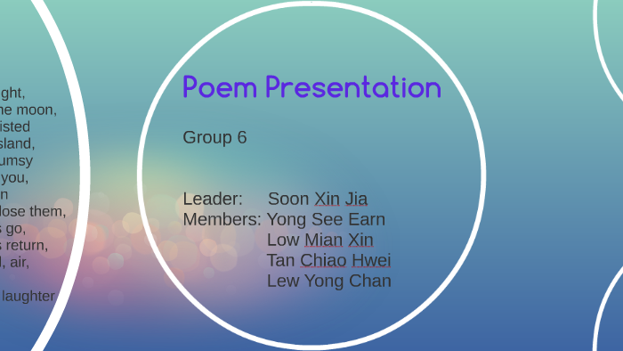 Poem Presentation by xj soon on Prezi
