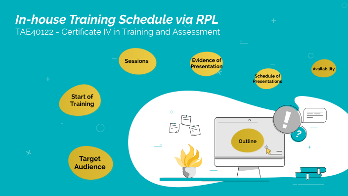 In-house Training Schedule for TAE40122 via RPL by Lyle John Cortes on ...