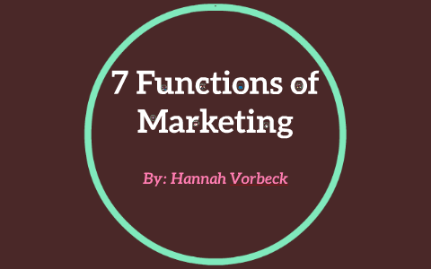 7 Functions of Marketing by Hannah Vorbeck on Prezi