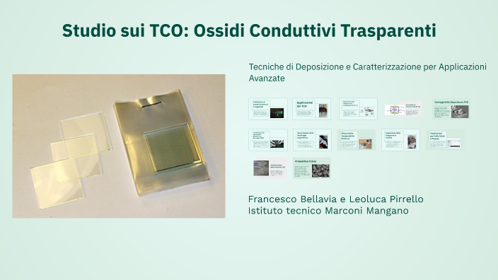 Crea un power point breve e facile sul TCO ( transparent conductive ...