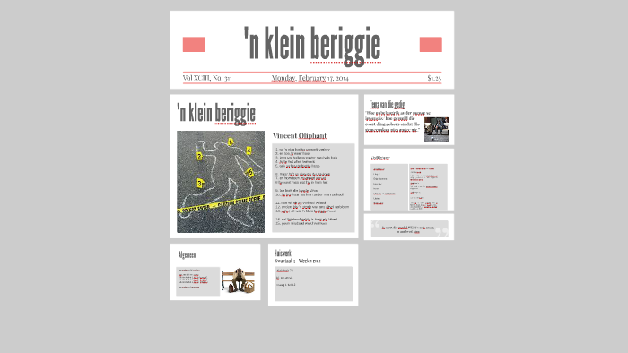 'n klein beriggie by Chantel Coetzee on Prezi