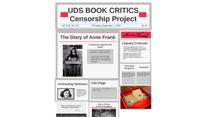 The Diary of Anne Frank Censorship by A Jones on Prezi