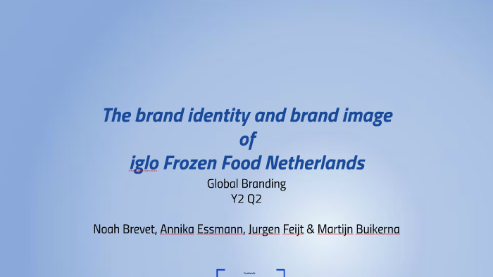 The brand identity and brand image of iglo Frozen Food Netherlands by ...