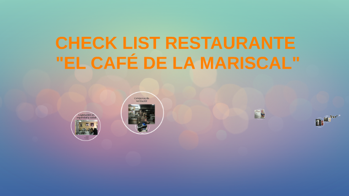 CHECK LIST RESTAURANTE by Maestria SSO UISEK