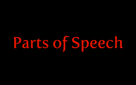 Parts of Speech. by Josie Reichenbach