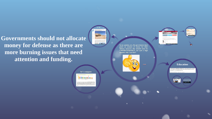 Governments should not allocate money for defense as there a by ...