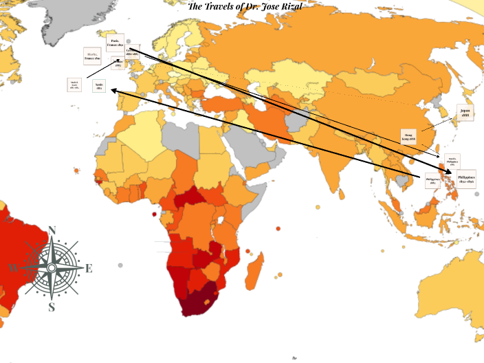 THE MAP OF TRAVELS OF JOSE RIZAL by Demmart Perolino Gacita on Prezi