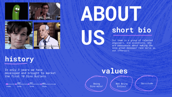 Dinosaur Butler Pitch Deck by Luke Coffey on Prezi