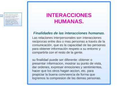 INTERACCIONES HUMANAS. by Estrella Hidalgo on Prezi