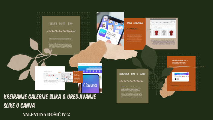 Kreiranje galerije slika/Uređivanje slike u Canva by Valentina Došić on ...