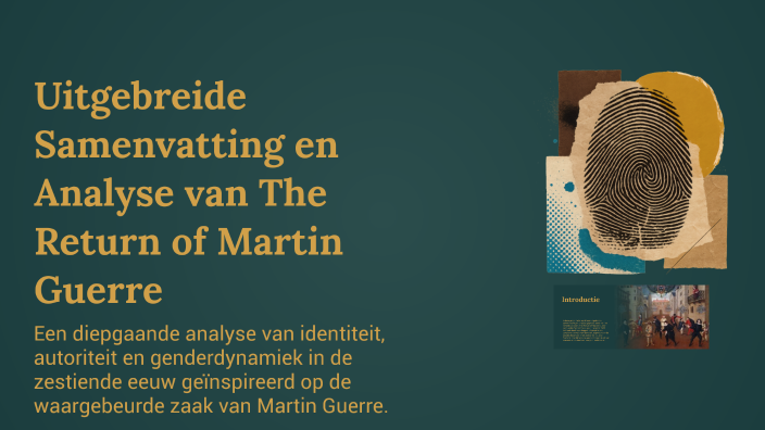 Uitgebreide Samenvatting en Analyse van The Return of Martin Guerre by ...