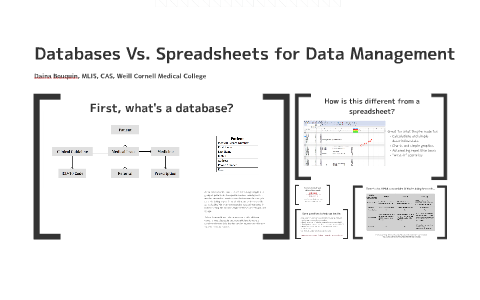 Databases Vs. Spreadsheets for Data Management by Daina Bouquin