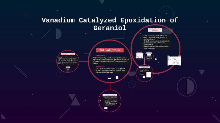 Vanadium Catalyzed Epoxidation of Gernaniol by Steven DeBiase on Prezi