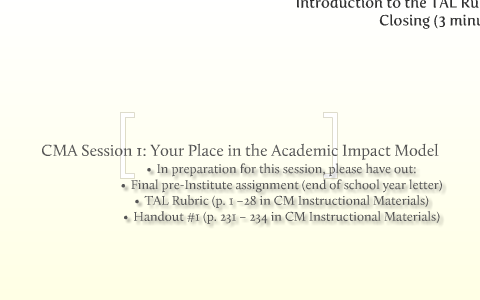 CMA Session1: Your Place in the Academic Impact Model by Xakema ...