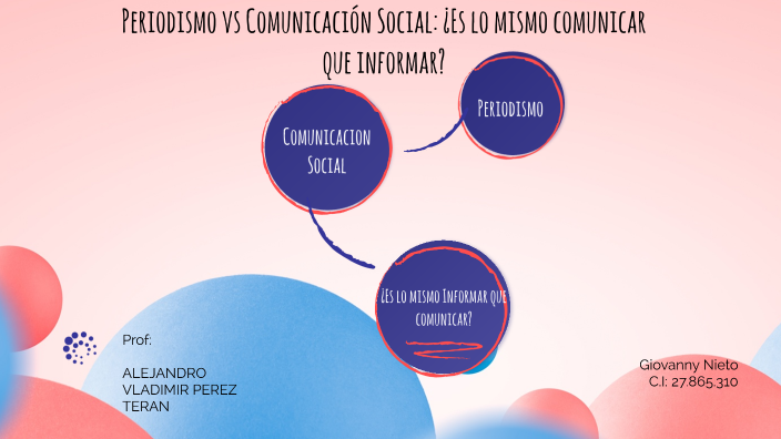 Periodismo vs Comunicación Social: ¿Es lo mismo comunicar que informar? by Giovanny Nieto on Prezi