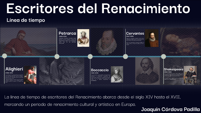Escritores del Renacimiento Línea de tiempo by Joaquín Córdova P on Prezi