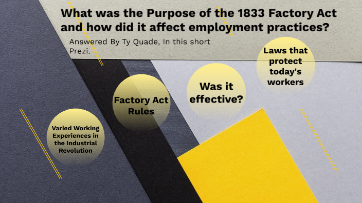 What was the Purpose of the 1833 Factory Act and how did it affect ...