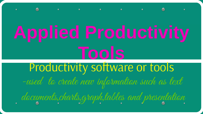 Applied Productivity Tools By Sandra Gambis On Prezi