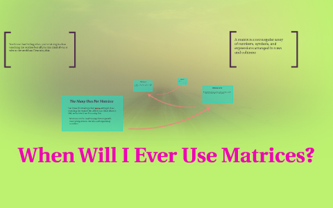 When Will I Ever Use Matrices? by adriel adams on Prezi