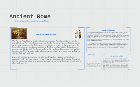 Ancient Rome: Patricians and Plebeians and Conquest of Britain by Eddie ...