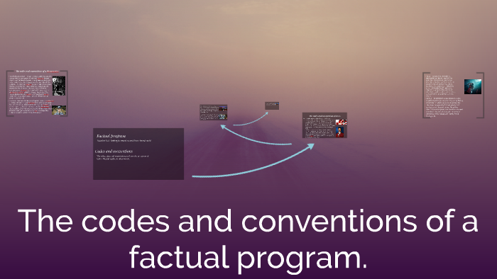 The codes and conventions of a factual program. by tom dudley on Prezi