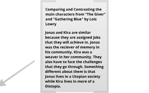 Comparing and contrasting elements from "The Giver" and "Gathering Blue ...
