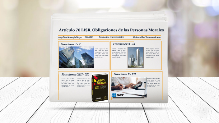 Artículo 76 LISR - Obligaciones de las Personas Morales by Angelina ...