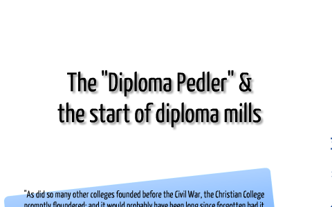 The "Diploma Pedler": Dr. John Cook Bennett and Christian College by ...