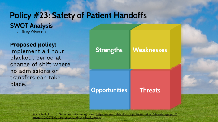 SWOT Analysis - Policy #23: Safety of Patient Handoffs by Jeffrey ...